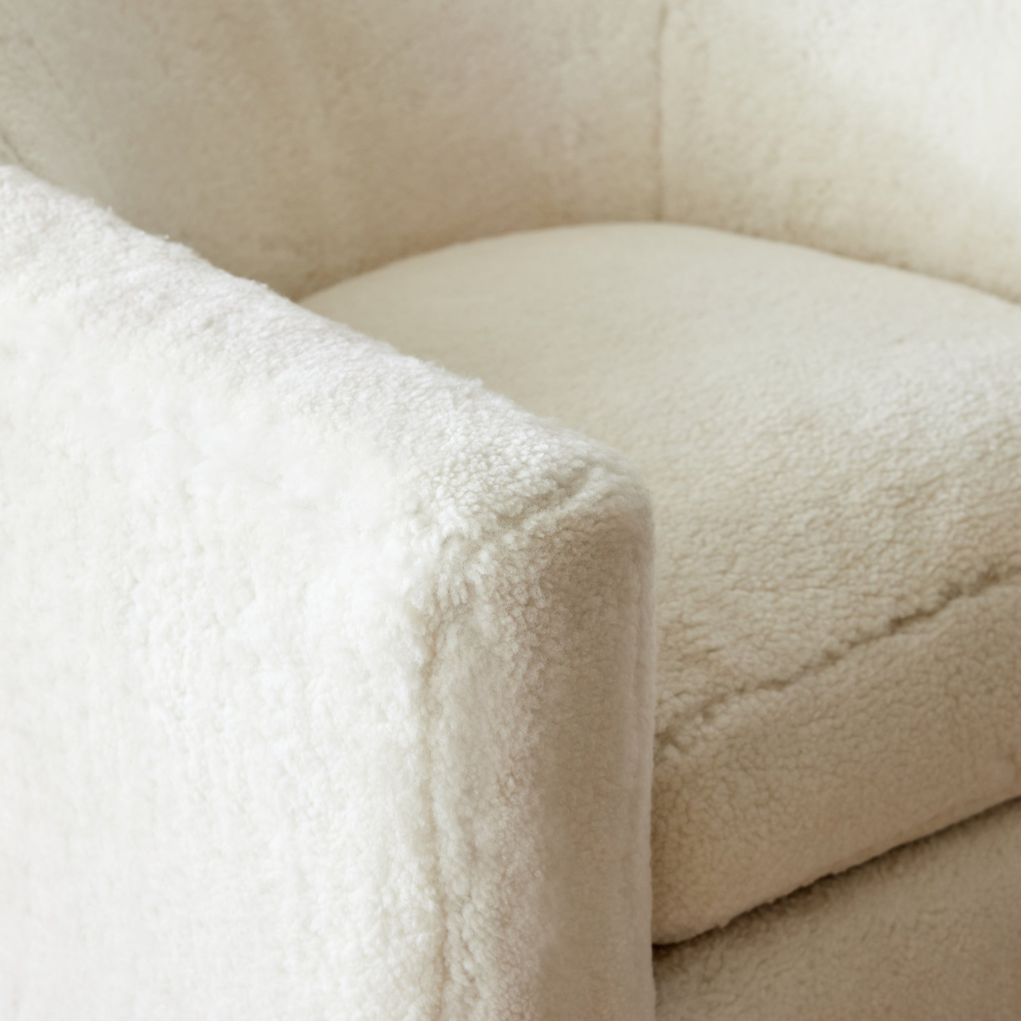 Caldwell Swivel Chair - White Shearling – Anyon Design and Atelier